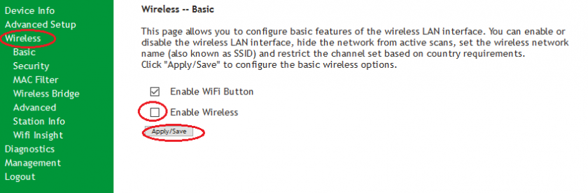 SmartRG SR505N Configuration - Support