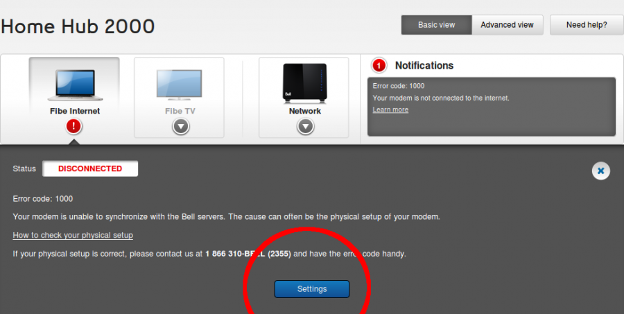 Bell Home Hub 2000 Configuration - Support