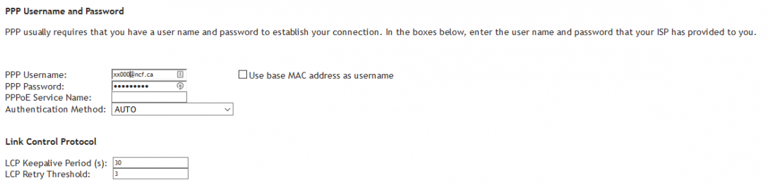 SmartRG SR505N Configuration - Support